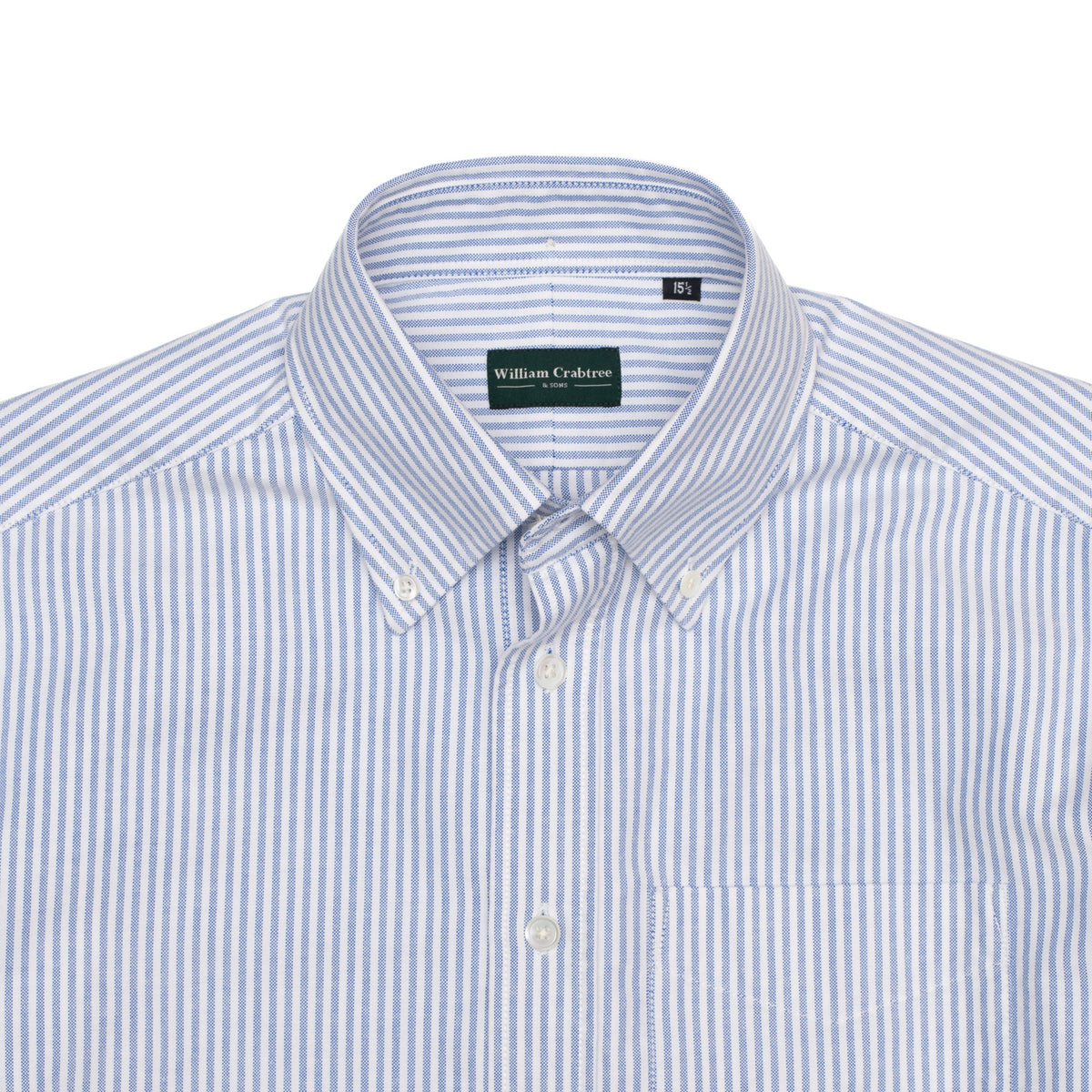 Ticking Stripe Blue & White Oxford Button Down Shirt – William Crabtree & Sons