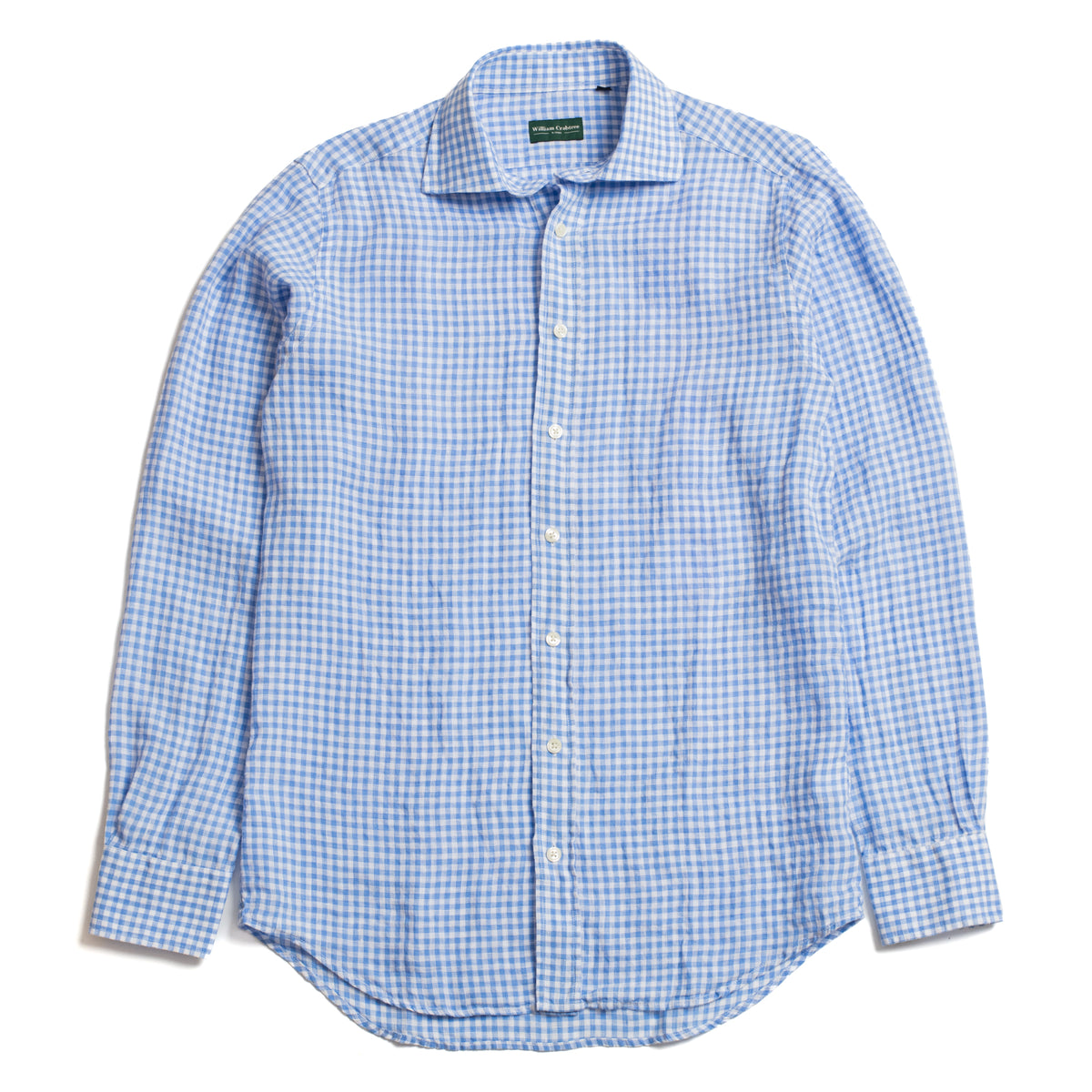 White & Blue Gingham Linen Shirt – William Crabtree & Sons