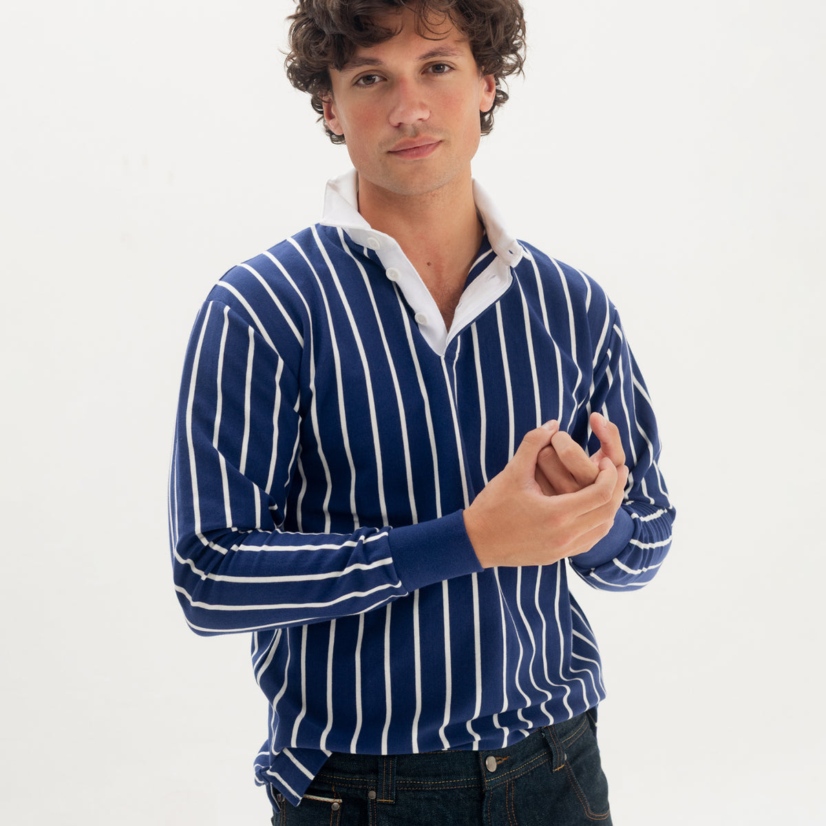 The Bell Inn Butchers Stripe Rugby Shirt – William Crabtree & Sons