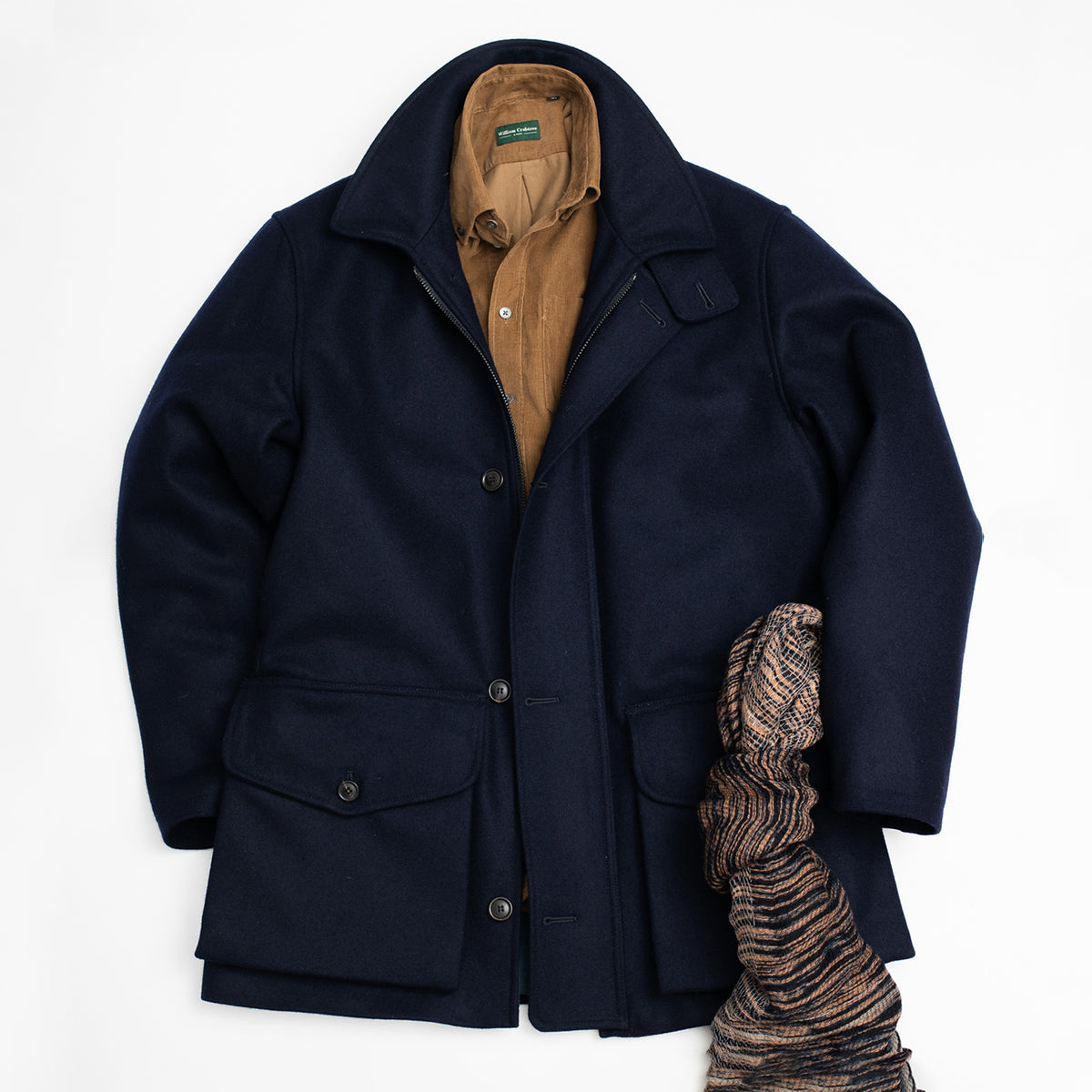 Navy Melton Wool Farington Field Coat – William Crabtree & Sons