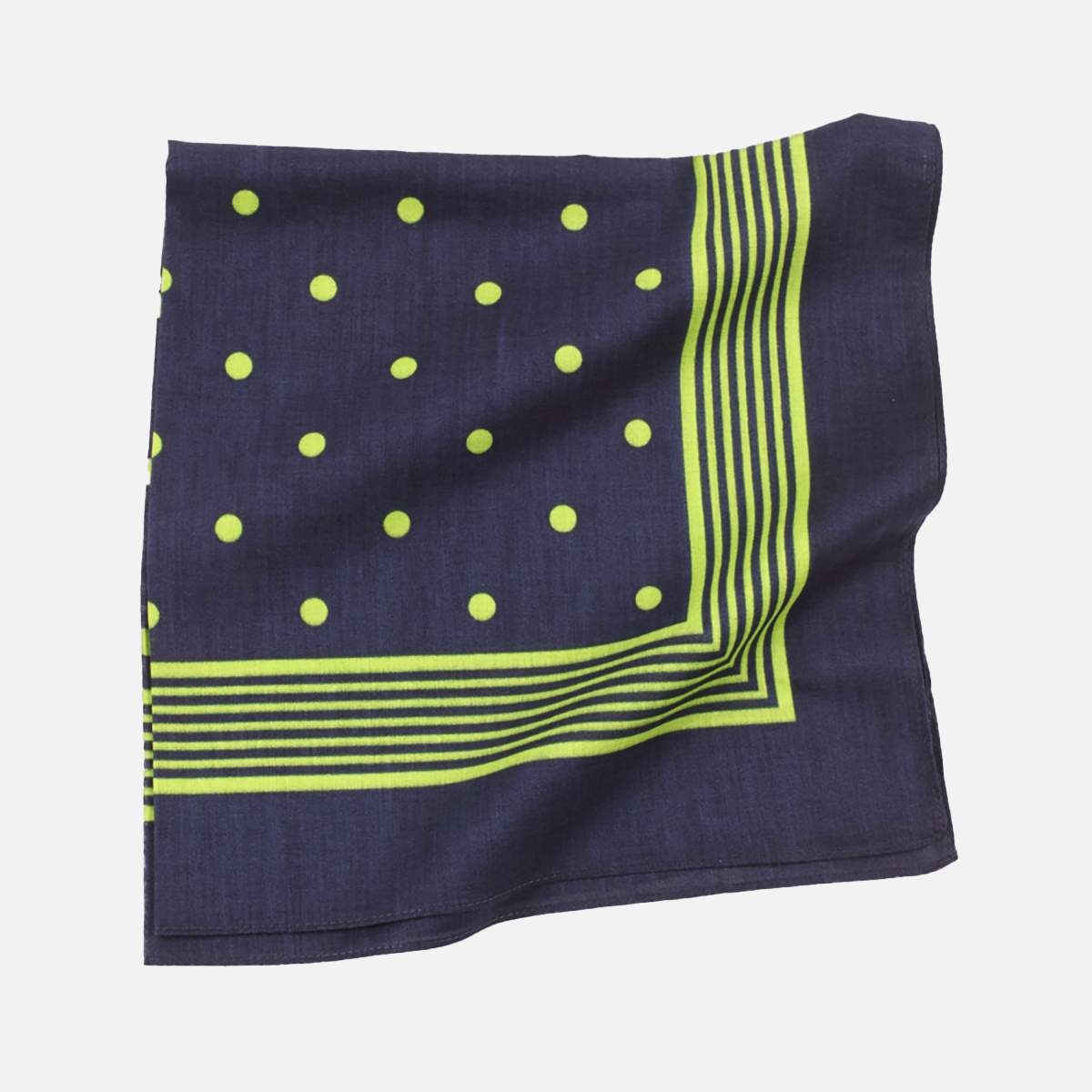 Navy/Green Large Spot Cotton Handkerchief – William Crabtree & Sons