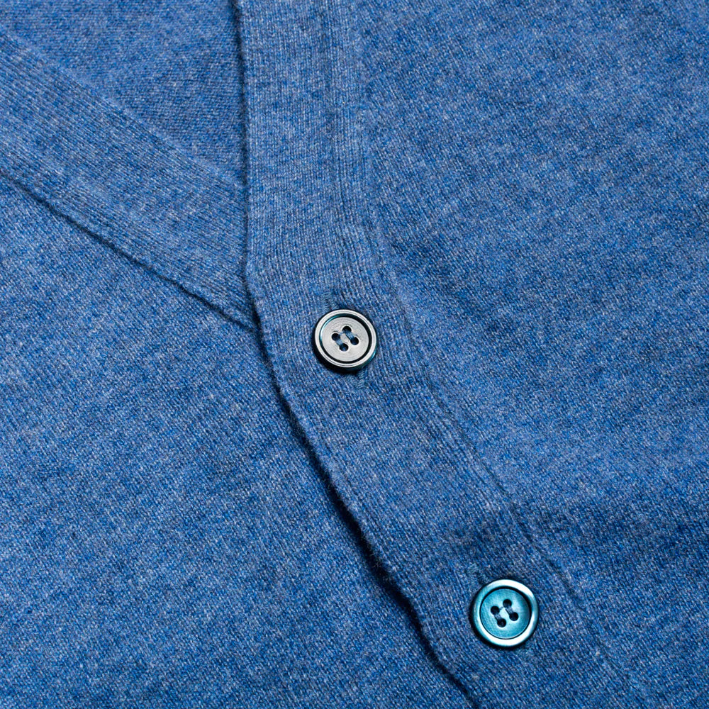 Lapis Blue 1 Ply Cashmere Waistcoat – William Crabtree & Sons